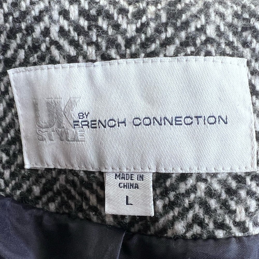 Uk Style French Connection Herringbone Big Collar Jac… - Gem